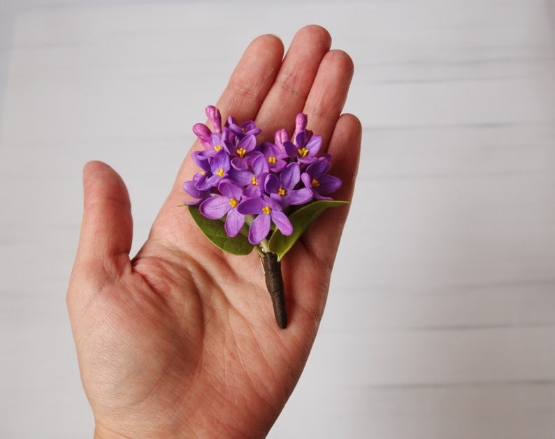 Lilac Brooch Floral Brooch Lilac Boutonniere Spring Flower - Etsy