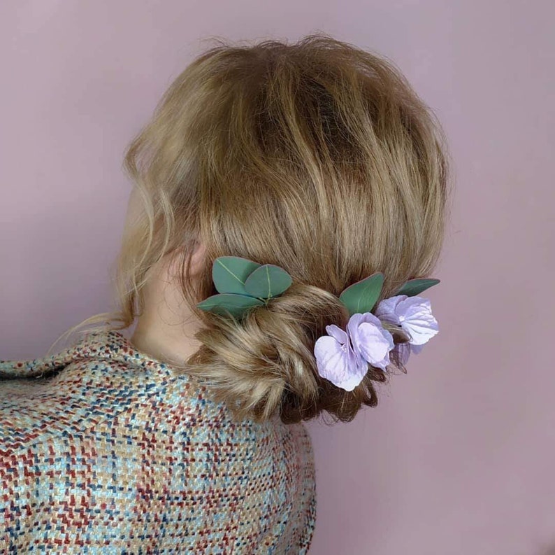 Hydrangea hair pins Set of 5 Lilac hydrangea Lilac flowers | Etsy