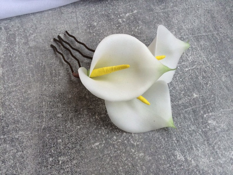 Calla Lily Hair Comb White Calla Lilies Bridal Hair - Etsy