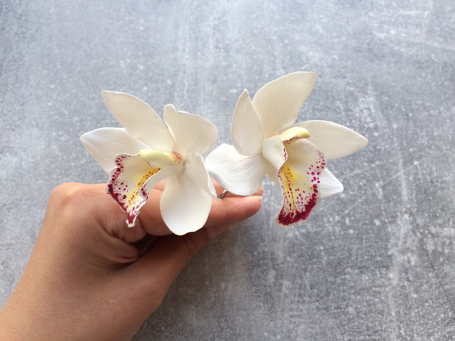 Orchid Hair Pin White Orchid Flowers Booby Pins Beach Wedding - Etsy