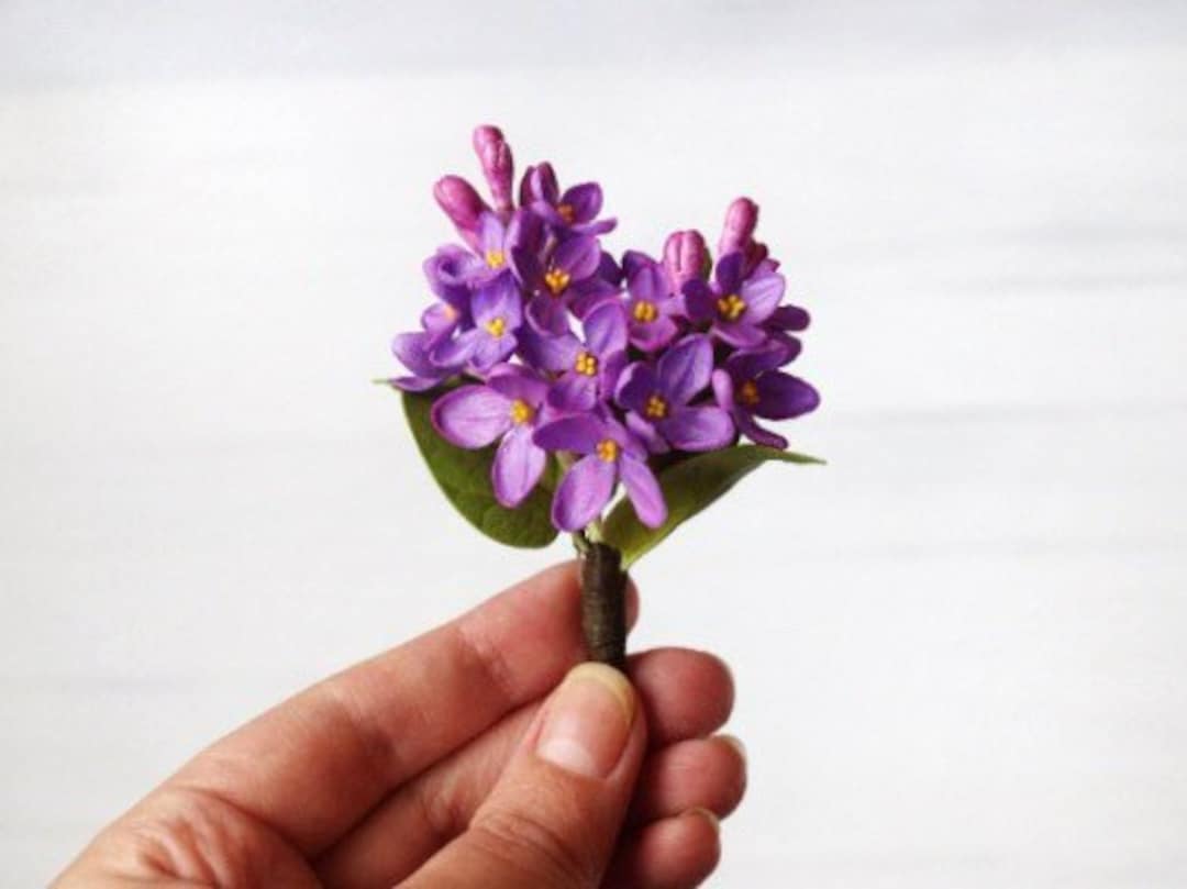 Lilac Brooch Floral Brooch Lilac Boutonniere Spring Flower Brooch ...