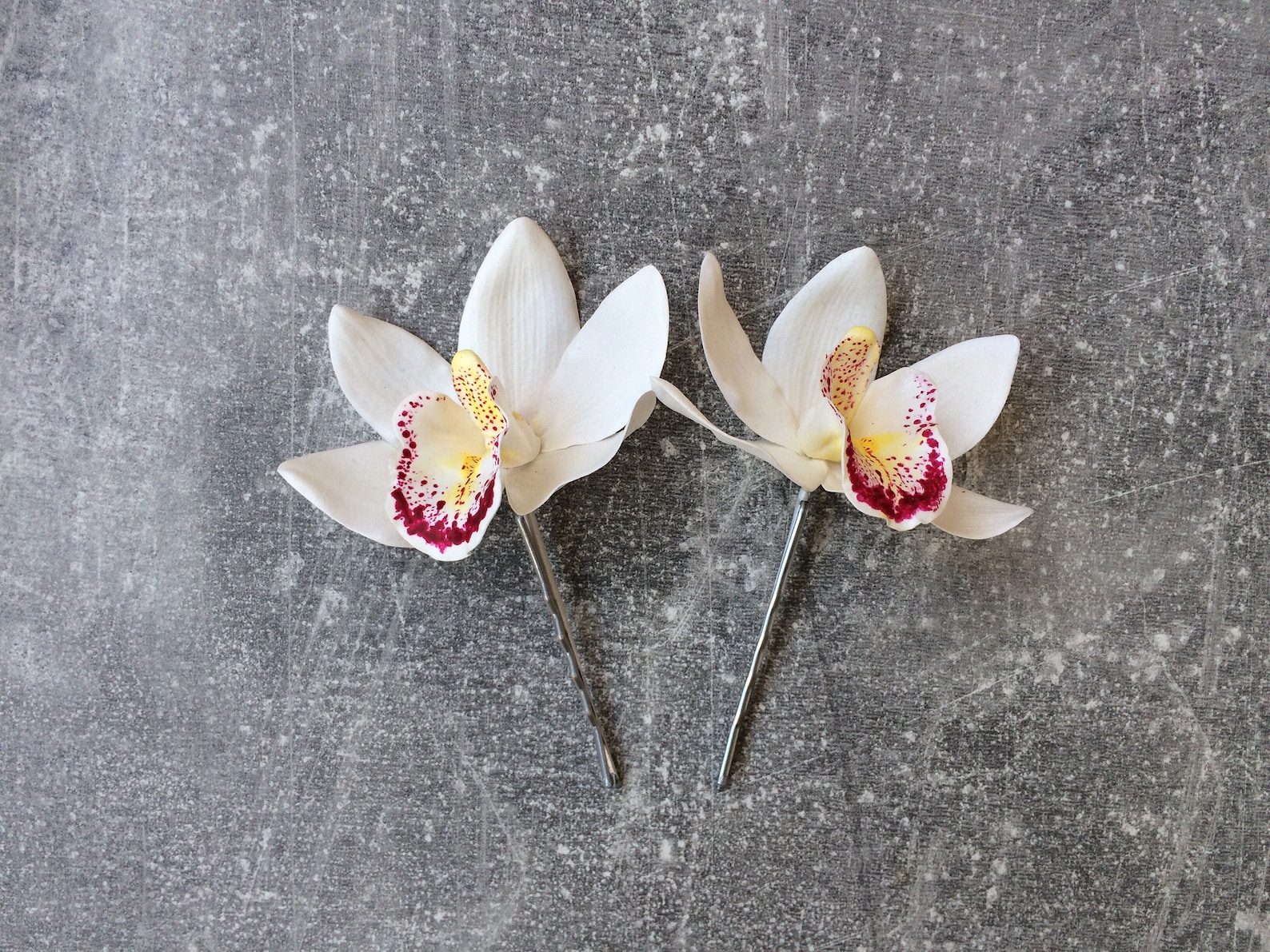 Orchid Hair Pin White Orchid Flowers Booby Pins Beach Wedding - Etsy