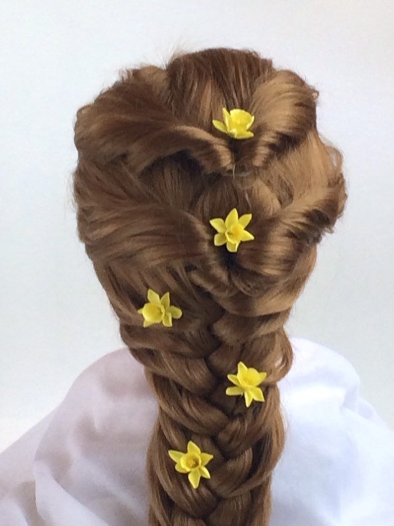 Daffodil Hair Pins Yellow Flower Hair Piece | Etsy