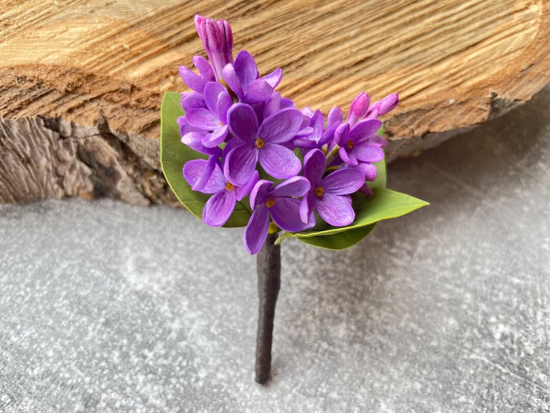 Lilac Brooch Floral Brooch Lilac Boutonniere Spring Flower Brooch ...