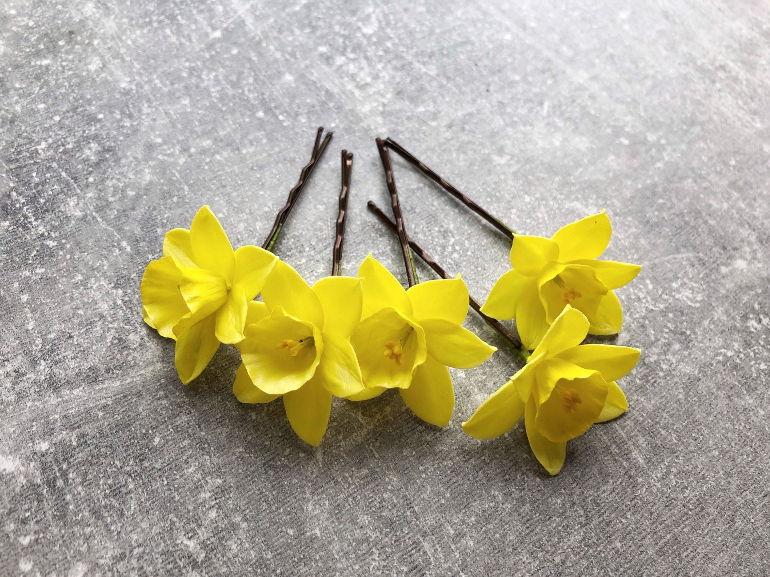 Daffodil Flower Hair Pins White Daffodil Hair Piece - Etsy