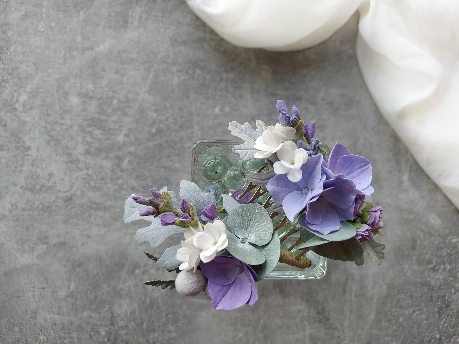 Lilac Hair Comb Groom Brooch Boutonniere Eucalyptus Lavender | Etsy