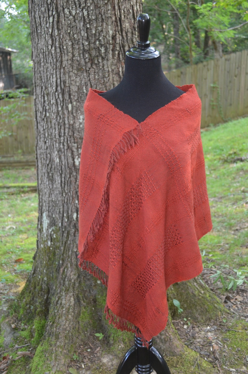 Lacy Seamed Wrap (small Poncho) WEAVING PATTERN for 4-shaft Loom PDF ...