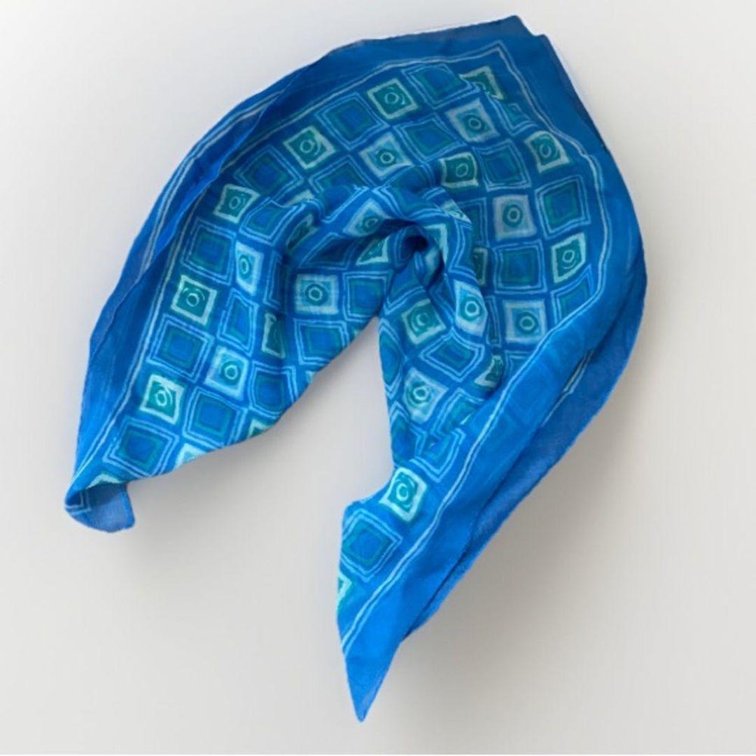 90s Y2K Vintage GAP Silk Square Scarf Geo Squares Retro Mod Twee Preppy ...