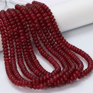 8mm Red Wine Color Quartz Smooth Rondelle Beads, 15 Inch Red Wine ...