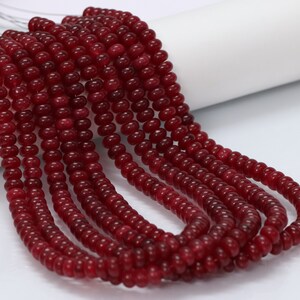 8mm Red Wine Color Quartz Smooth Rondelle Beads, 15 Inch Red Wine ...