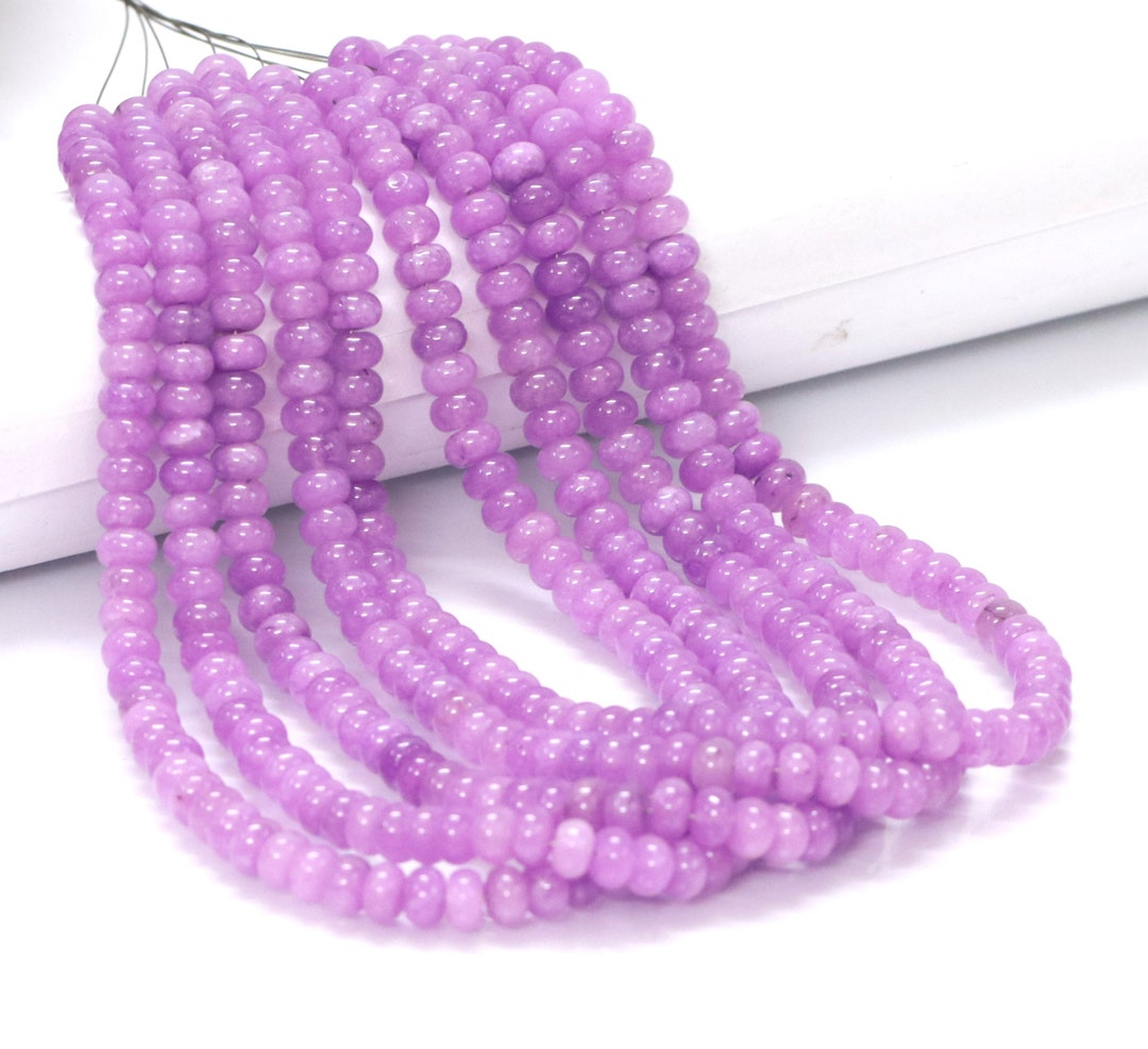 8mm Lilac Color Quartz Smooth Rondelle Beads, 15 Inch Lilac Quartz ...
