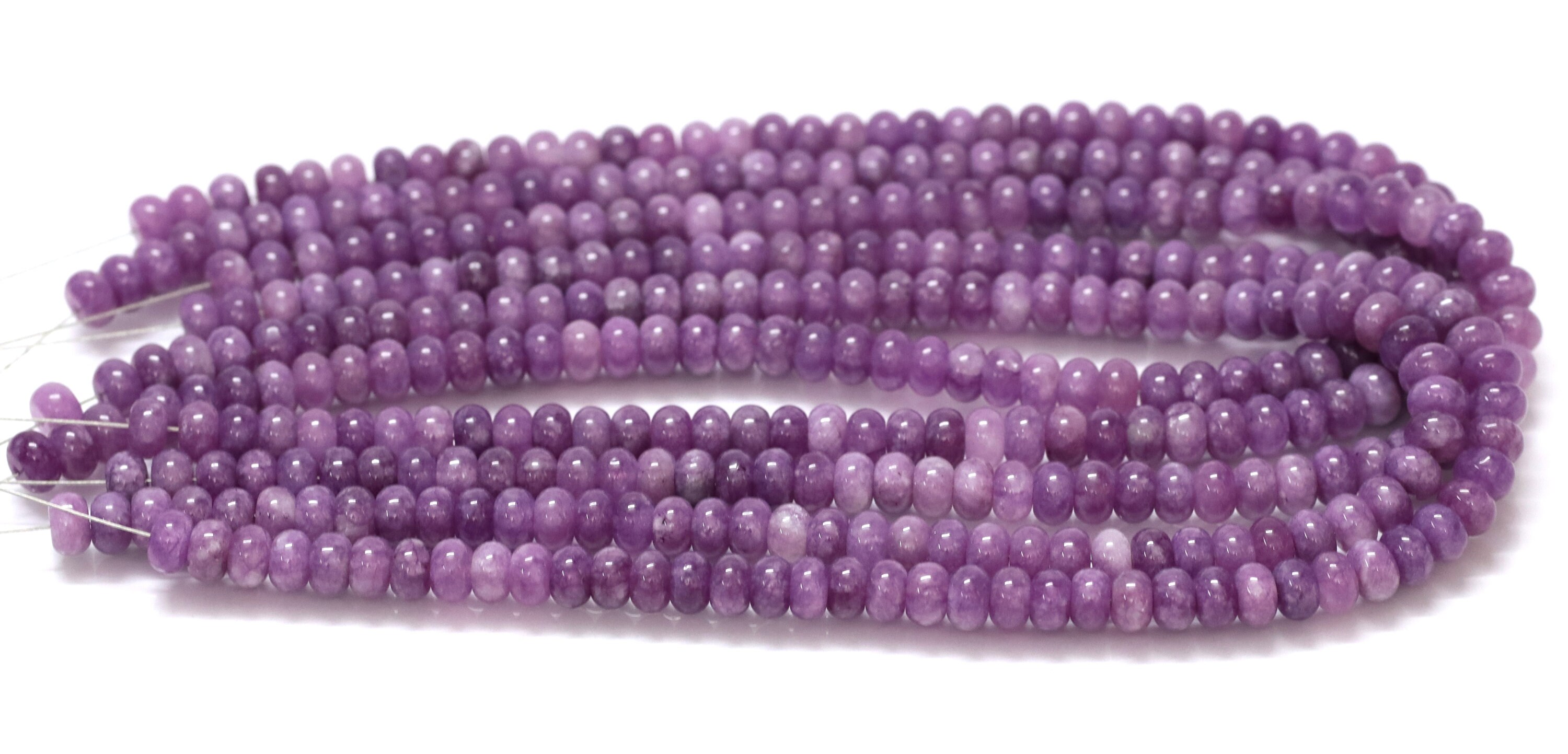 8mm Charoite Color Quartz Smooth Rondelle Beads, 15 Inch Purple Quartz ...