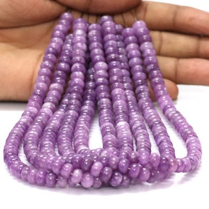 8mm Charoite Color Quartz Smooth Rondelle Beads, 15 Inch Purple Quartz ...