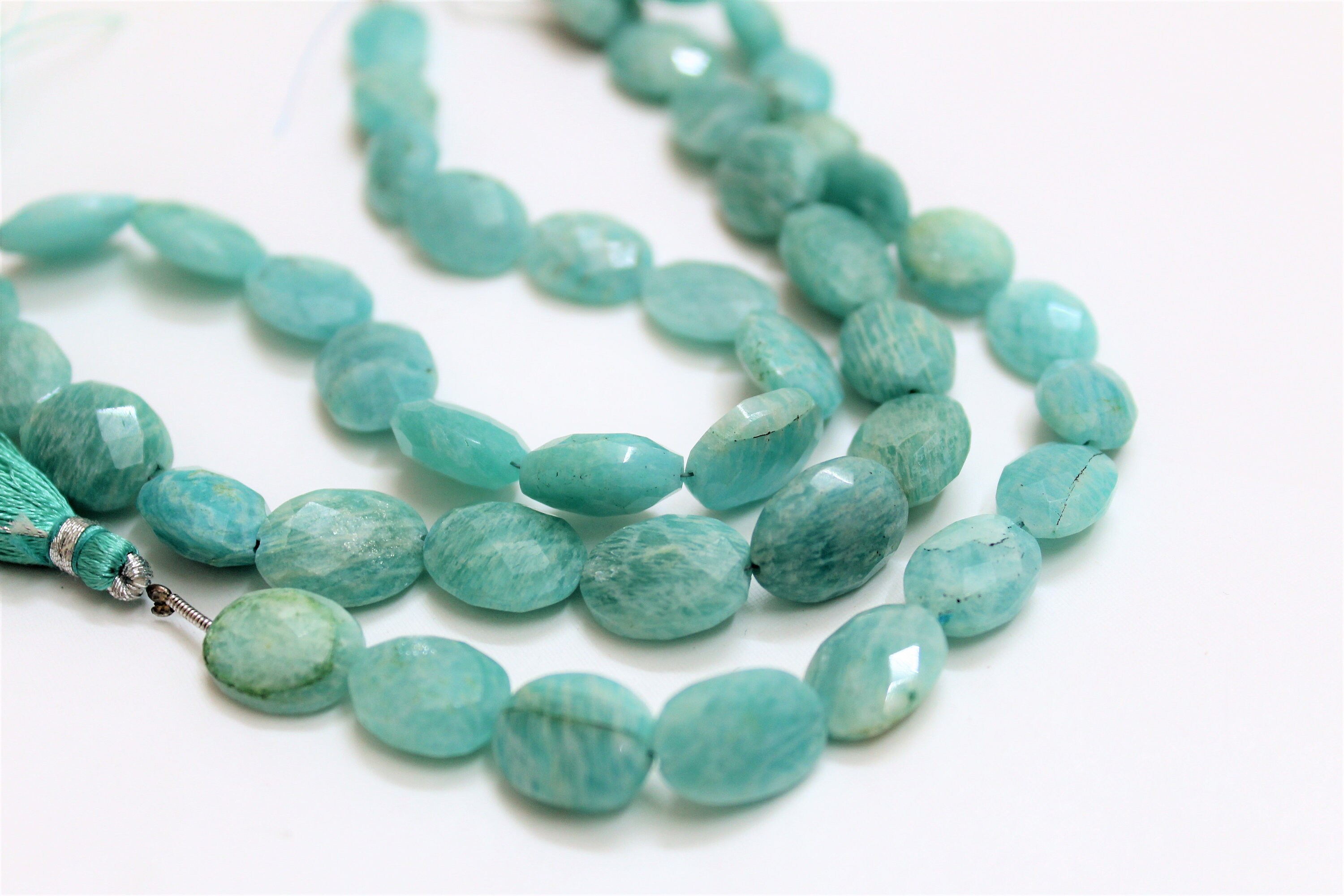8inch Natural Amazonite Faceted Nuggets Oval Shapeloose - Etsy