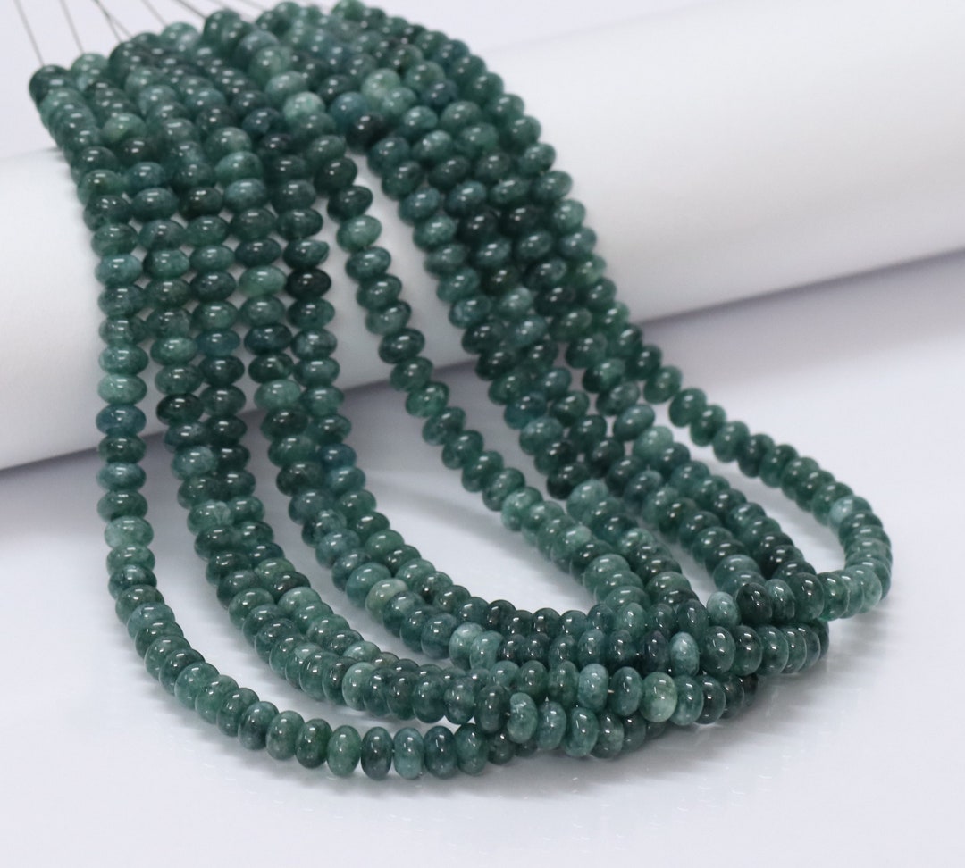 8mm Grandidierite Color Quartz Smooth Rondelle Beads, Rare 15 Inch ...