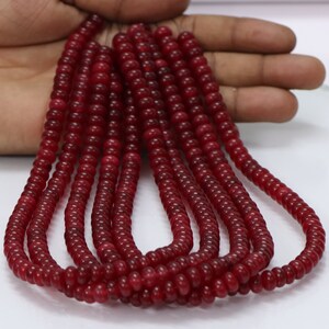 8mm Red Wine Color Quartz Smooth Rondelle Beads, 15 Inch Red Wine ...