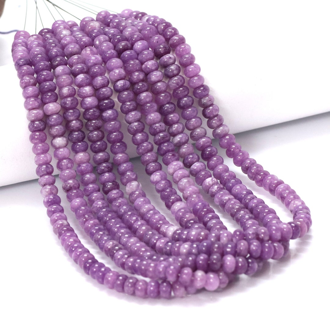 8mm Charoite Color Quartz Smooth Rondelle Beads, 15 Inch Purple Quartz ...