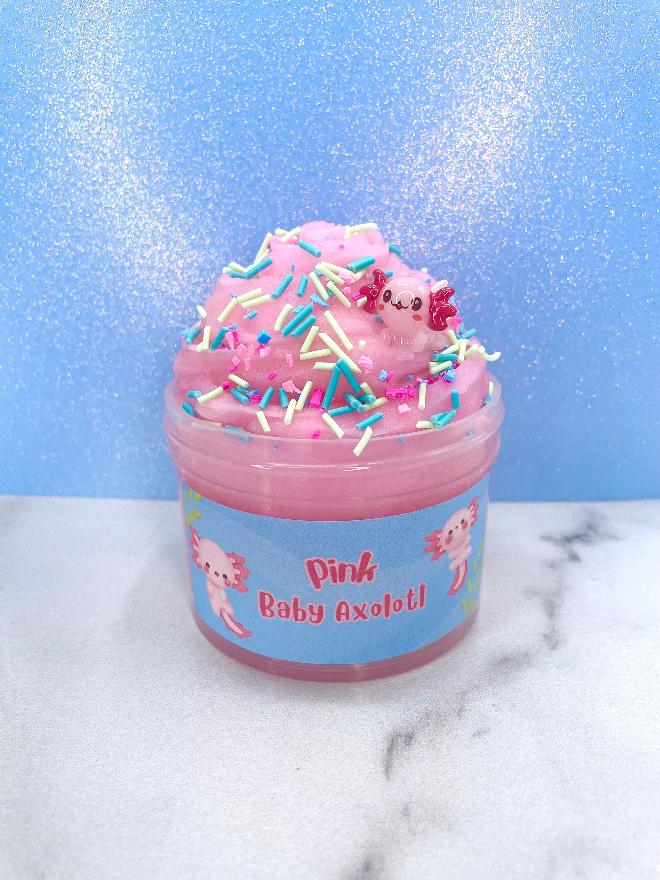 Pink Axolotl Icee Slime: Strawberry Scented Fidget Toy - Etsy