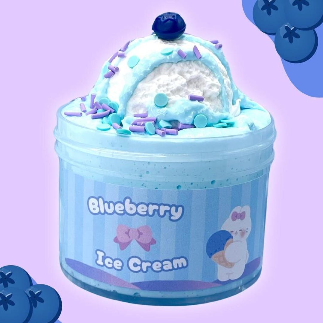 Blueberry Ice Cream Snow Fizz Slime: Scented DIY Clay Slime - Etsy