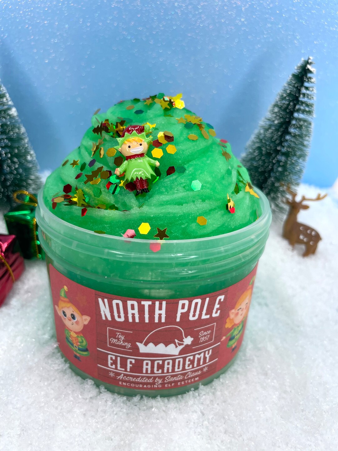 Christmas Icee Slime: Winter Apple Berry Scented, Elf Charm - Etsy