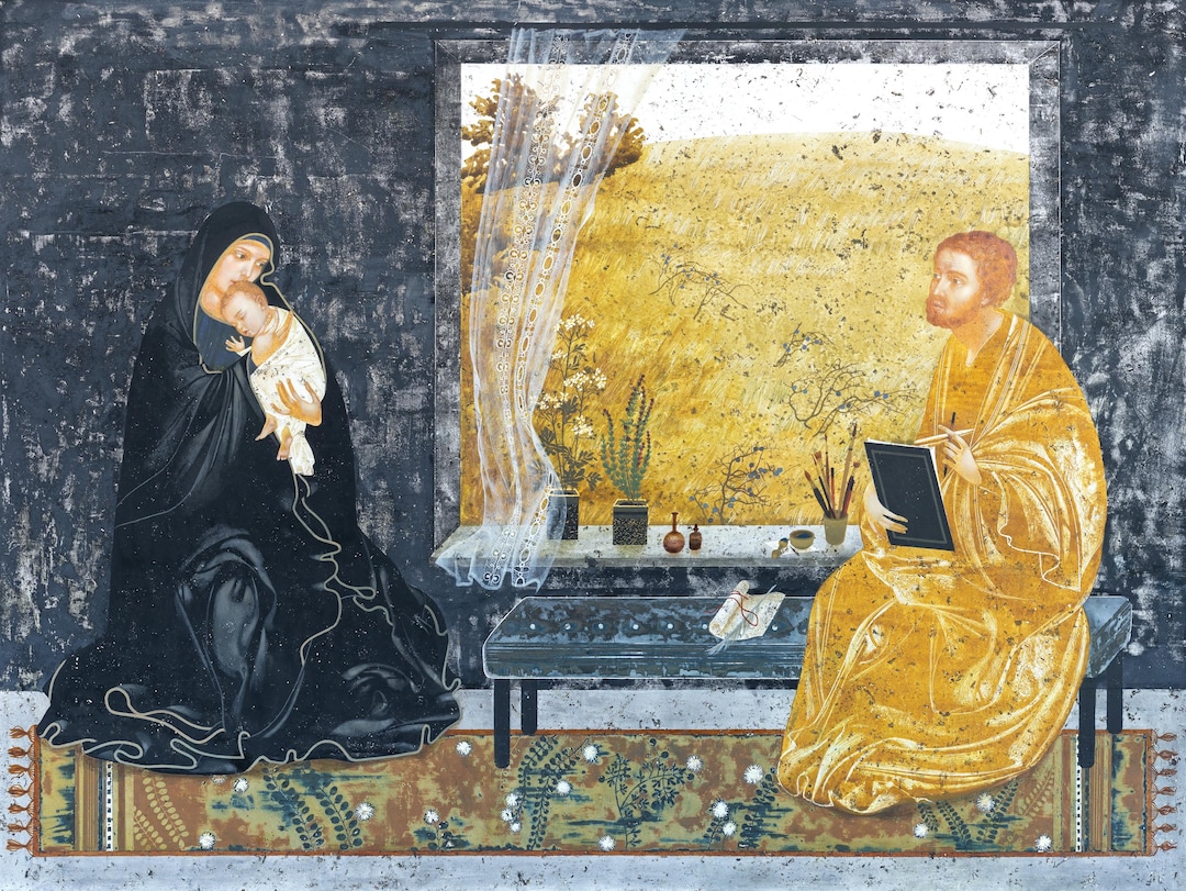 St. Luke Painting Madonna, Original Giclee Canvas Art Print of the Icon ...