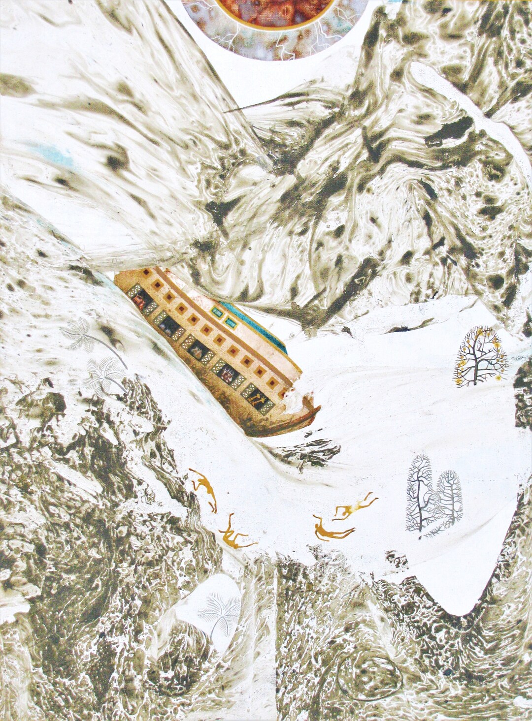 Ark of Noah, Original Full Colour Print on Natural Canvas and Stretcher ...