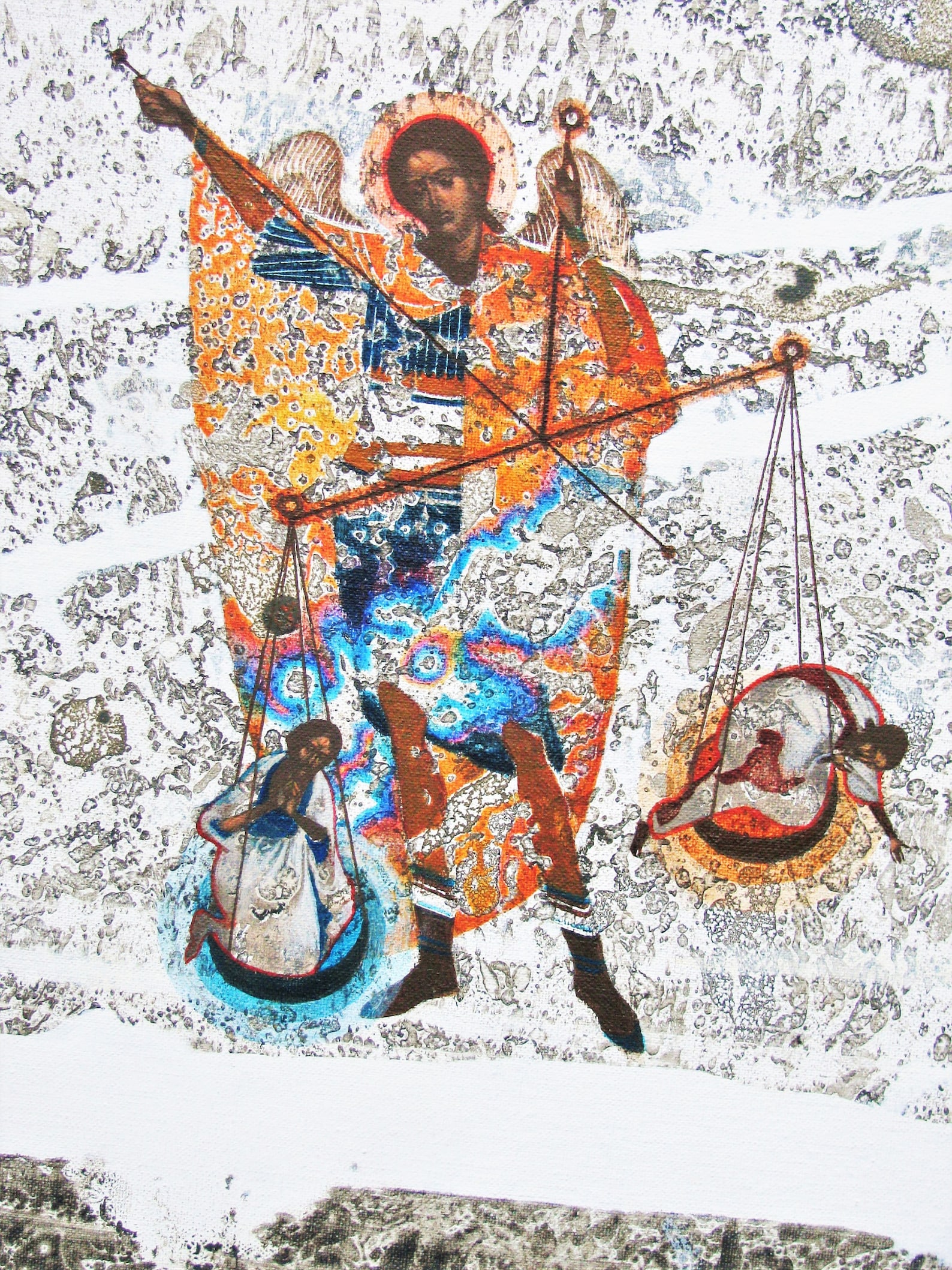 Archangel Michael, Full Colour Art Print on Natural Canvas of the Icon ...