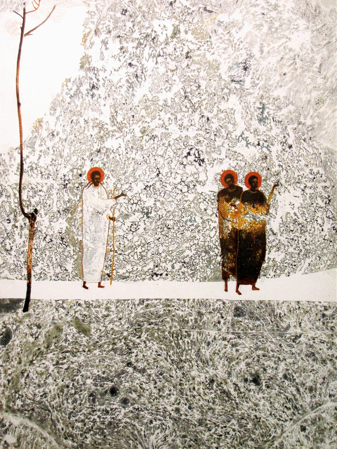 Road to Emmaus, Original Giclee Print on Natural Canvas of Icon by ...