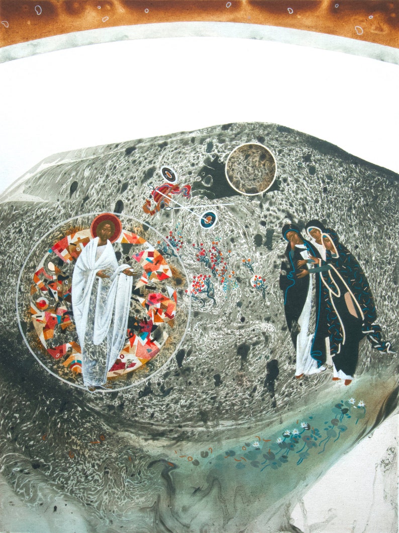 Christ and Myrrh Bearers Original Print on Natural Canvas and - Etsy