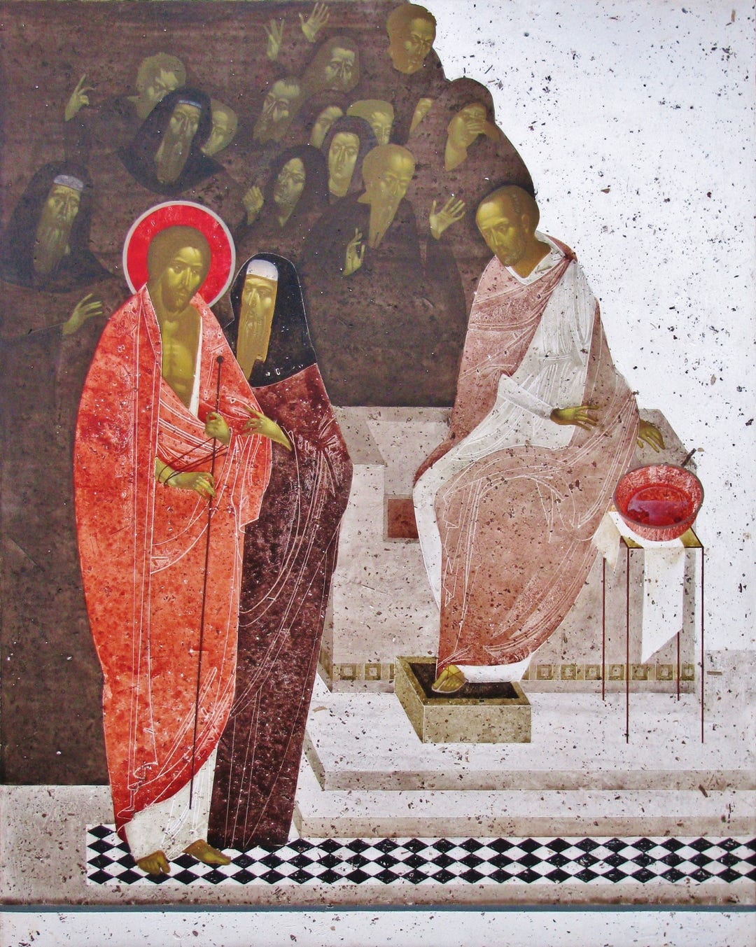 Pilate Condemns Jesus: Original Giclee Canvas Art Print of Modern Icon ...