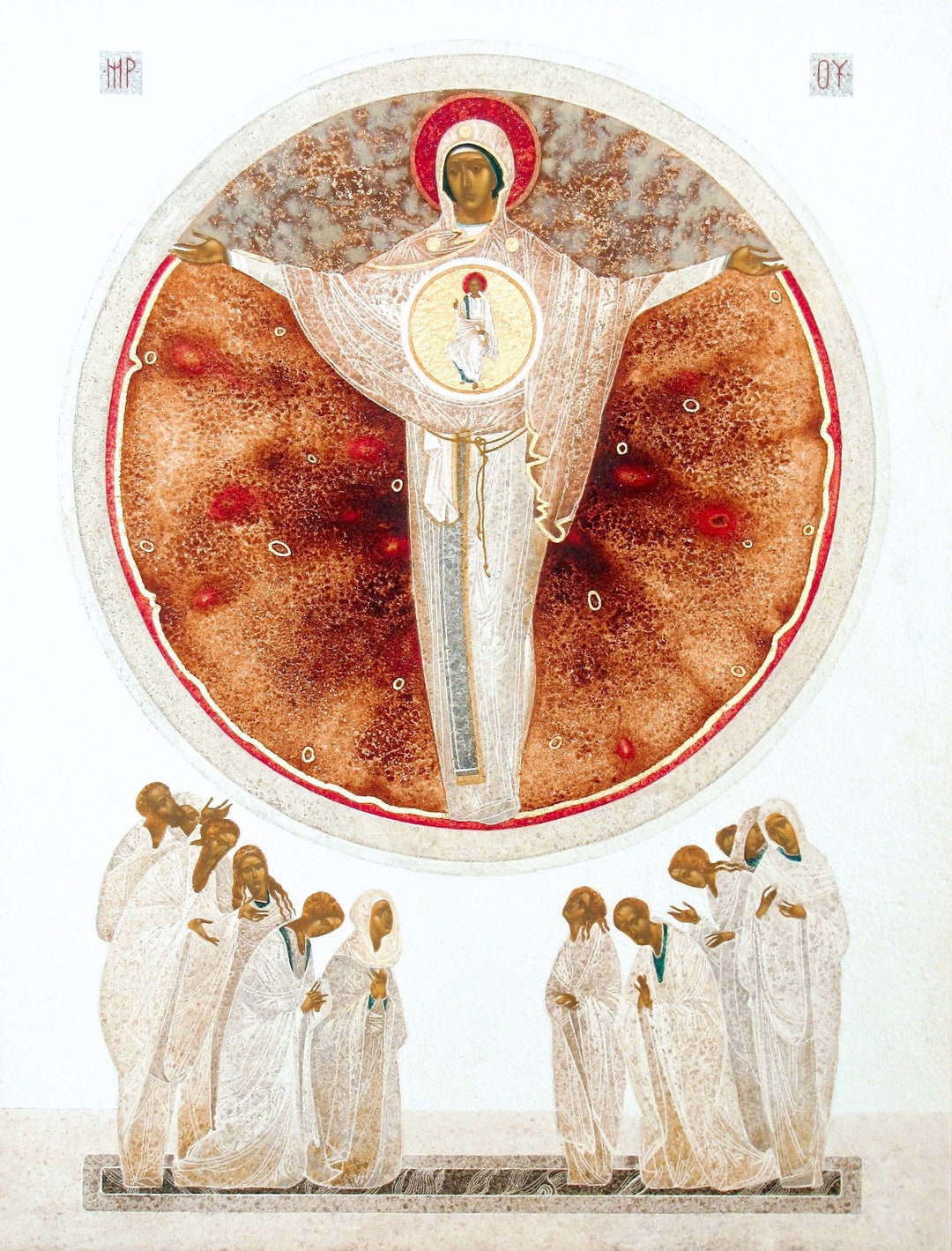 Mother of Mercy, Pigment Quality Canvas Art Print of Original Icon by ...