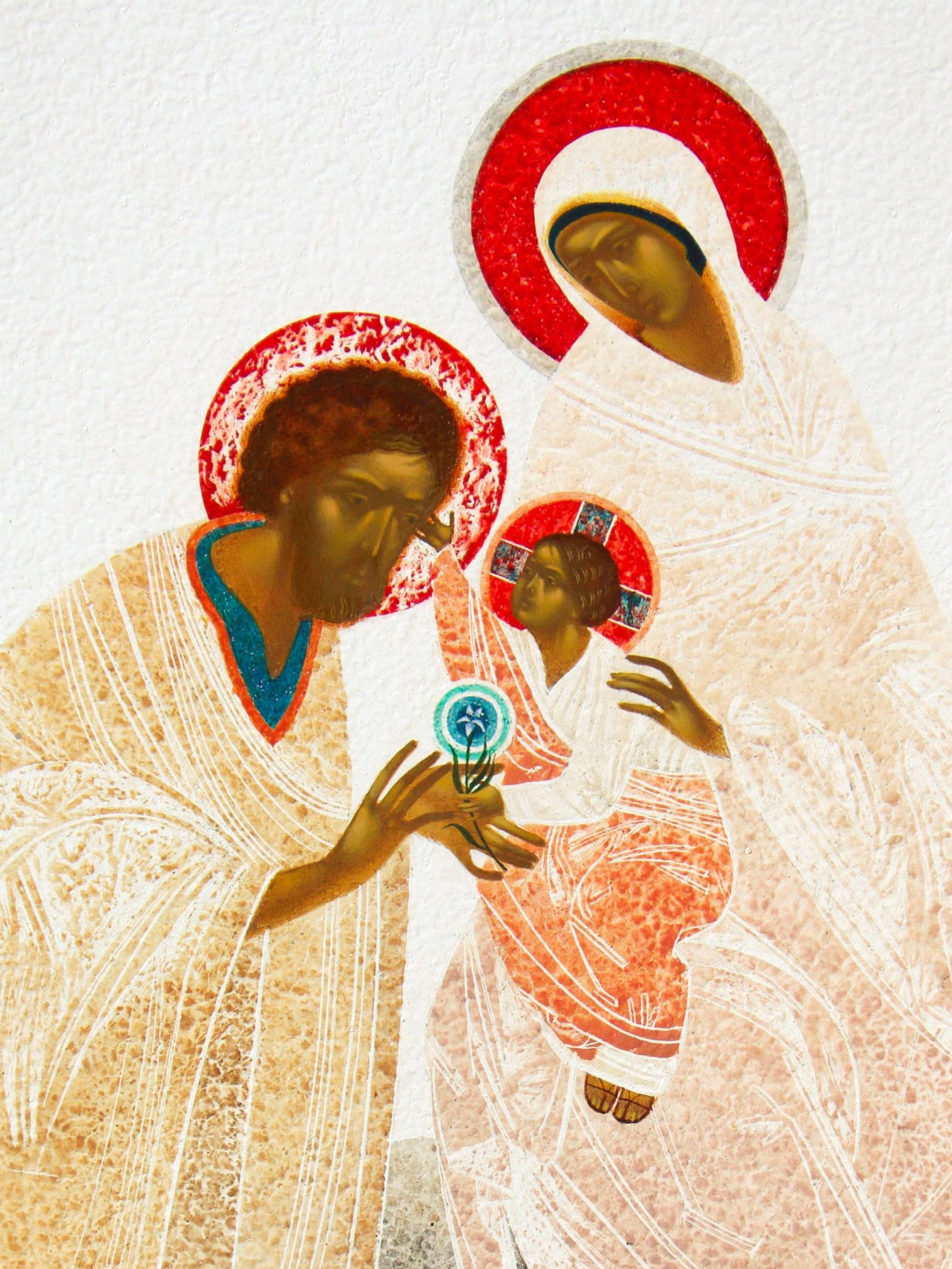 The Holy Family Original Print on Natural Canvas and - Etsy