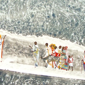 Crossing the Red Sea Print, Canvas Art Print of Original Modern Icon by ...