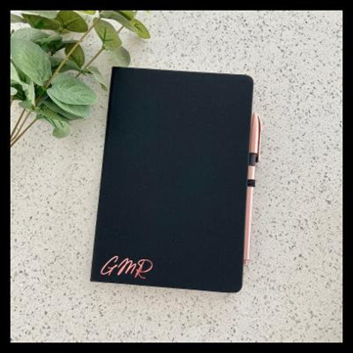 Personalised Initial Notebook A5 Note Book Journal Black - Etsy UK
