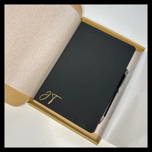 Personalised Initial Notebook - A5 Note Book, Journal, Black With ...