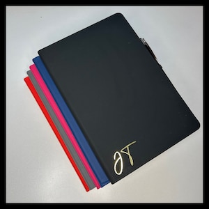 Personalised Initial Notebook - A5 Note Book, Journal, Black With ...