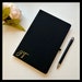 Personalised Initial Notebook - A5 Note Book, Journal, Black With ...