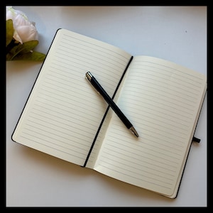 Personalised Initial Notebook - A5 Note Book, Journal, Black With ...