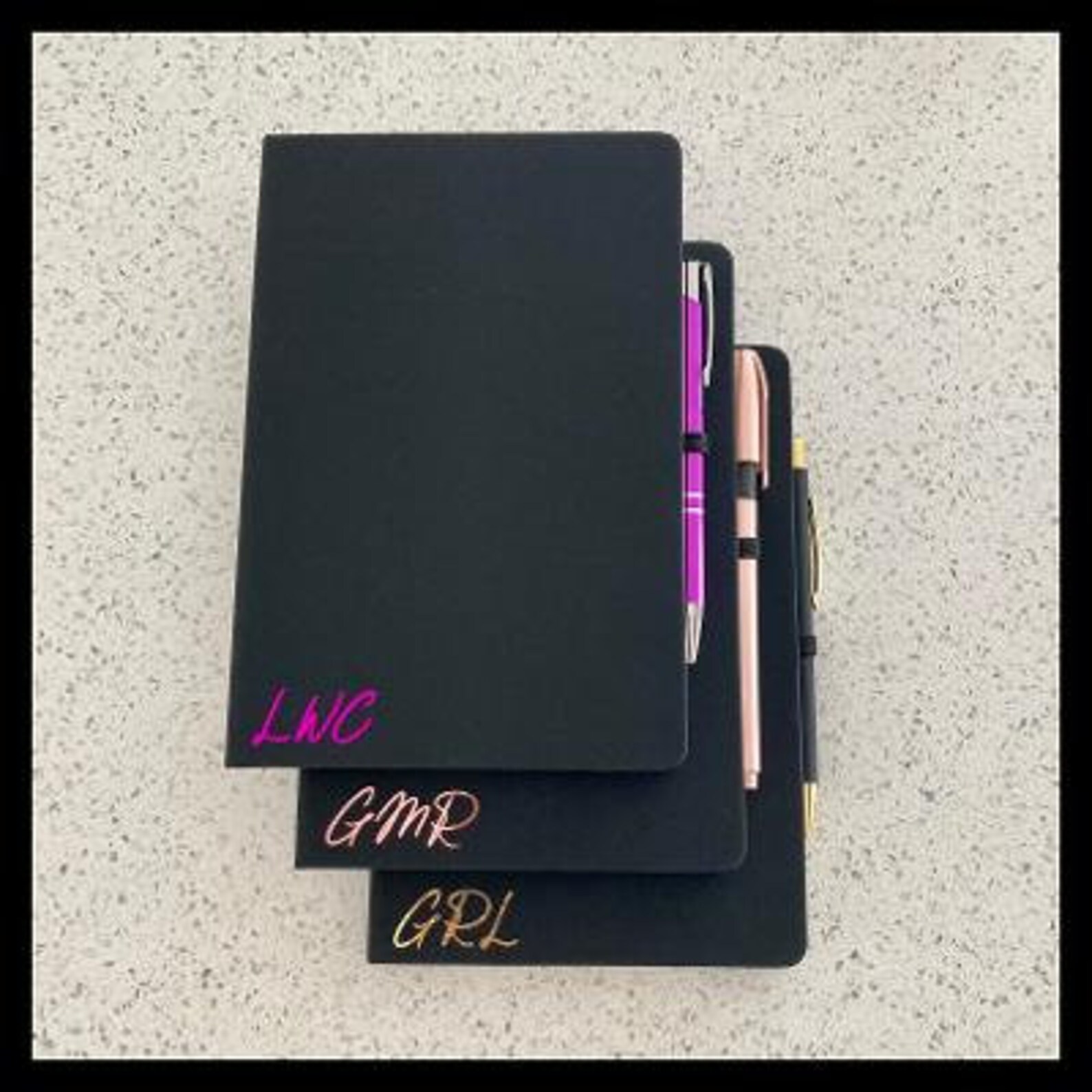 Personalised Initial Notebook A5 Note Book Journal Black - Etsy UK