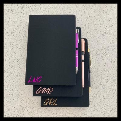Personalised Initial Notebook A5 Note Book Journal Black - Etsy UK