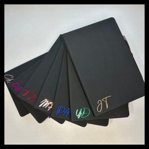 Personalised Initial Notebook - A5 Note Book, Journal, Black With ...