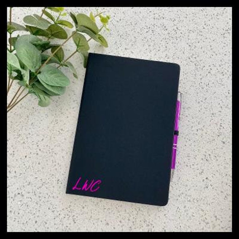 Personalised Initial Notebook A5 Note Book Journal Black - Etsy UK