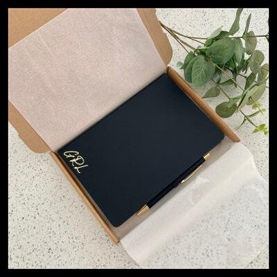 Personalised Initial Notebook A5 Note Book Journal Black - Etsy UK