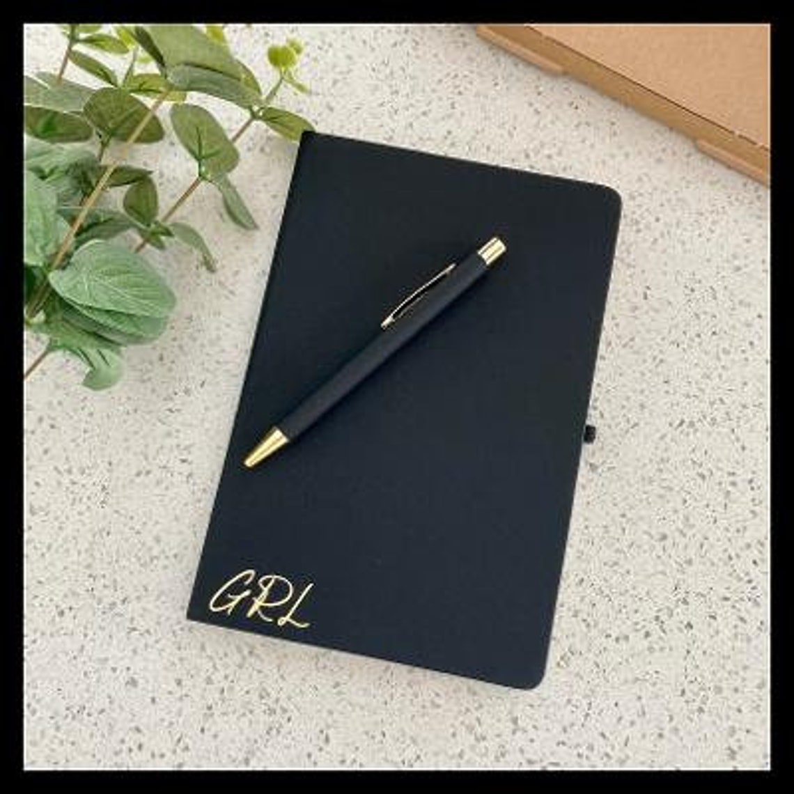 Personalised Initial Notebook A5 Note Book Journal Black - Etsy UK