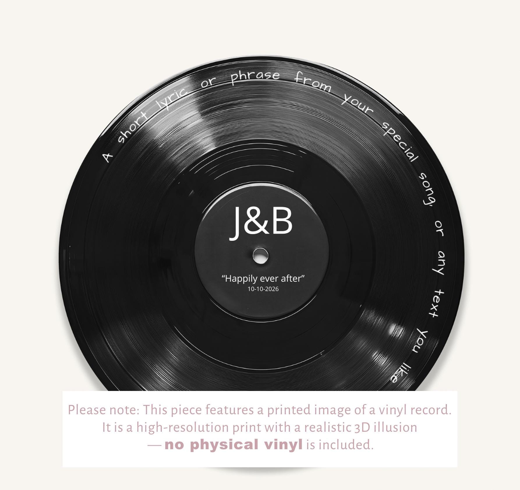 Custom Vinyl Record Trendy Wall Art Print, Alternative Guest Book ...