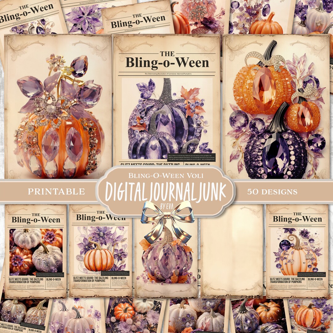 Halloween Pumpkin Journal Junk Bundle 50 Bling-o-ween Vol 1, Autumn ...