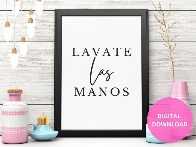 Wash Your Hands Printable Art Typography Poster Bathroom | Etsy