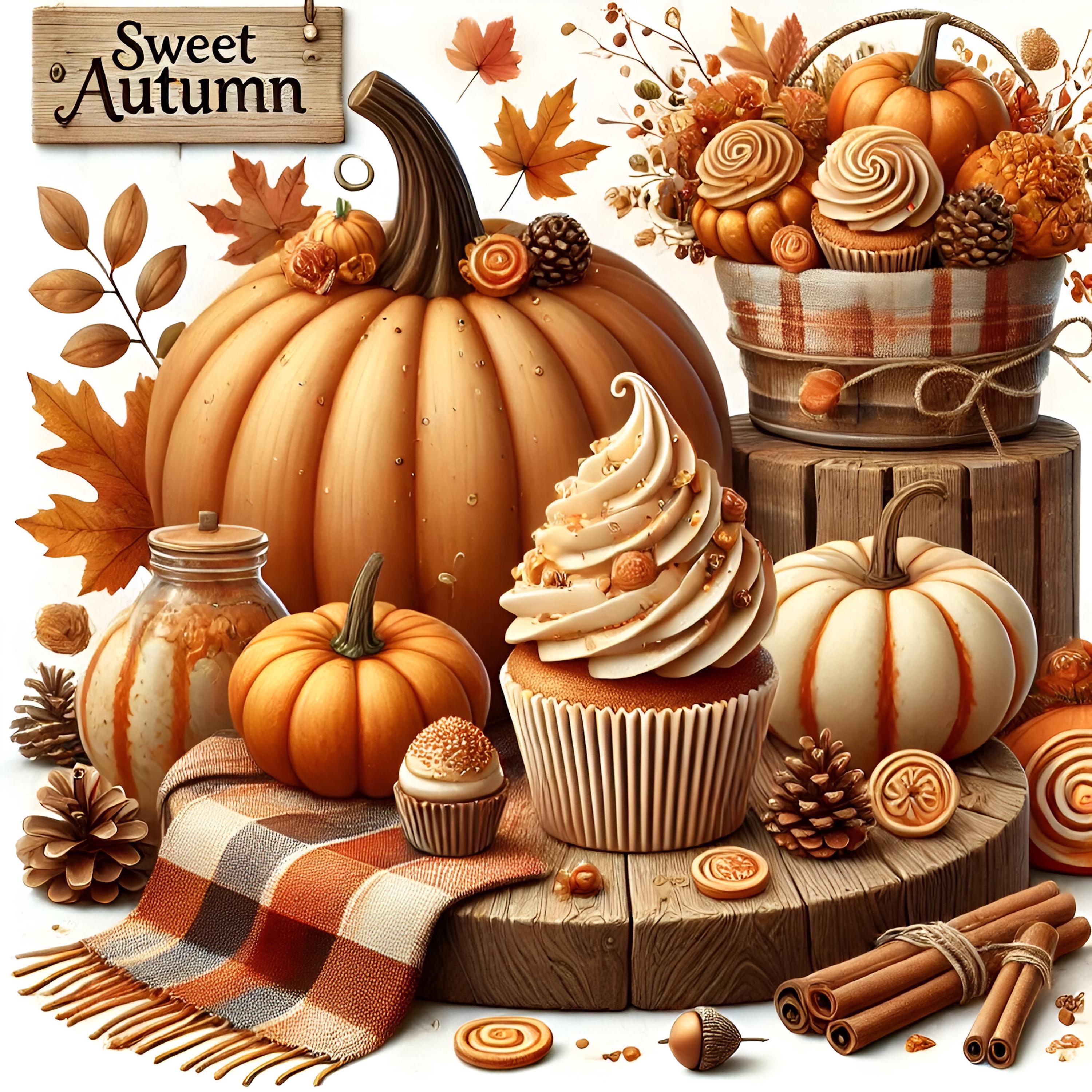 Watercolor Pumpkin Spice Clipart Bundle: Fall Junk Journal Art (digital ...