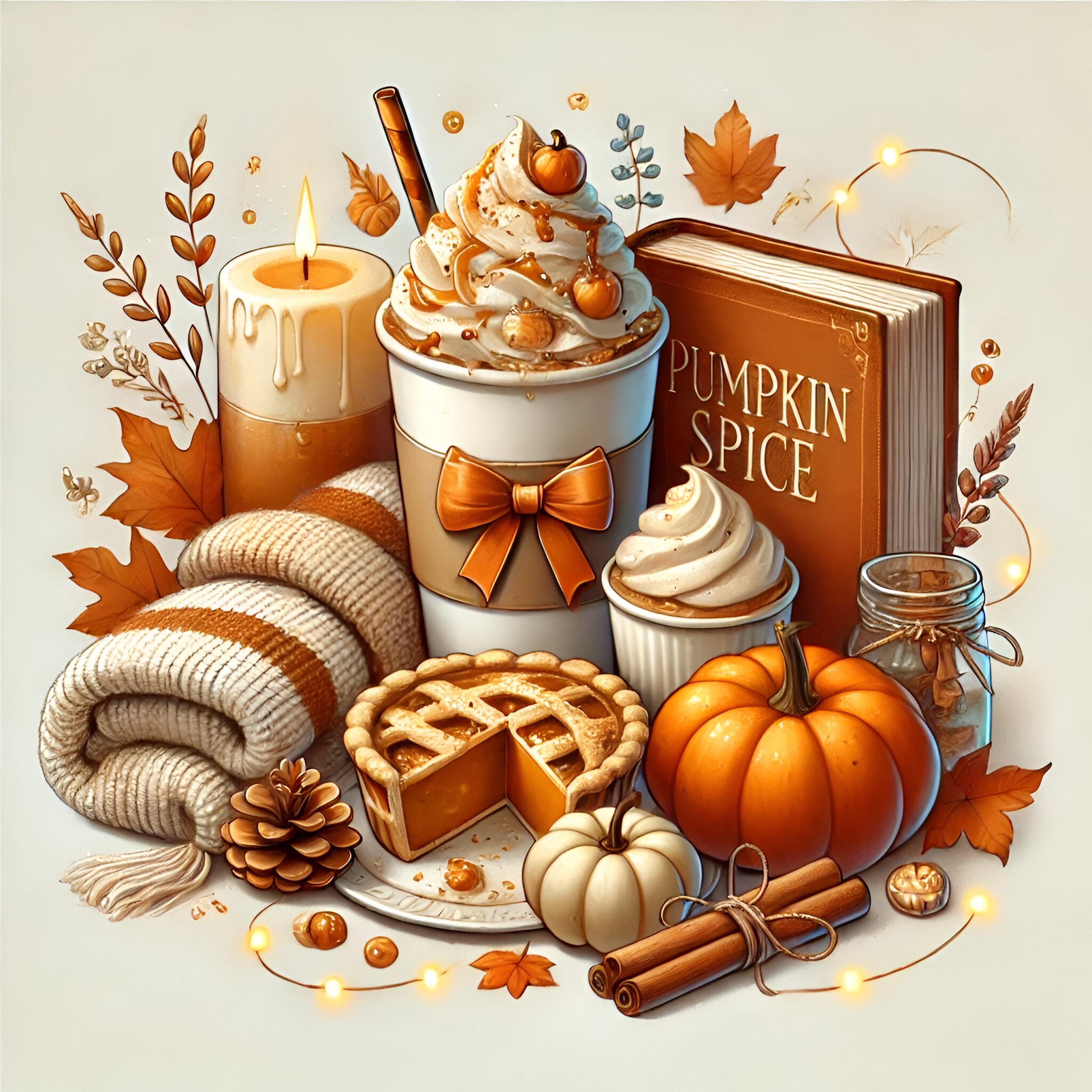 Watercolor Pumpkin Spice Clipart Bundle: Fall Junk Journal Art (digital ...