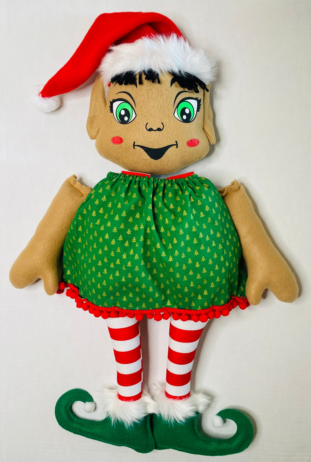 Elf Girl in Red Wreath Attachment - Etsy